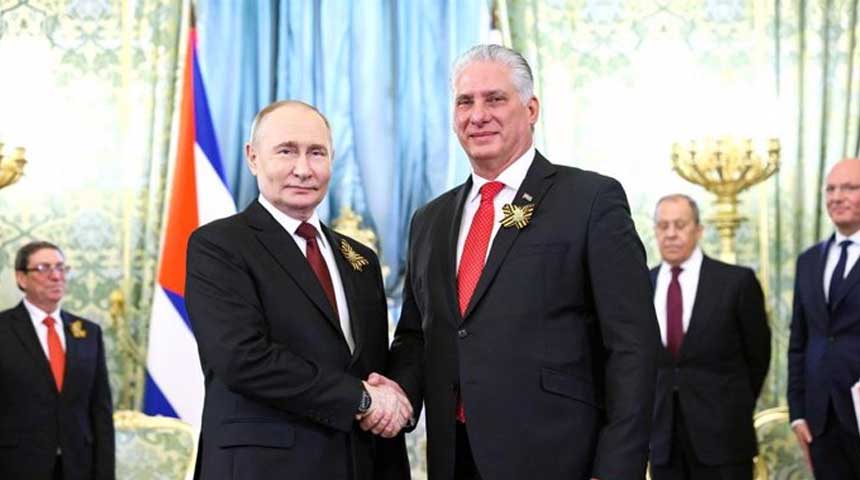 PRESIDENT-PUTIN-EN-PRESIDENT-MIGUEL-DIAZ-CANEL-VAN-CUBA - United News